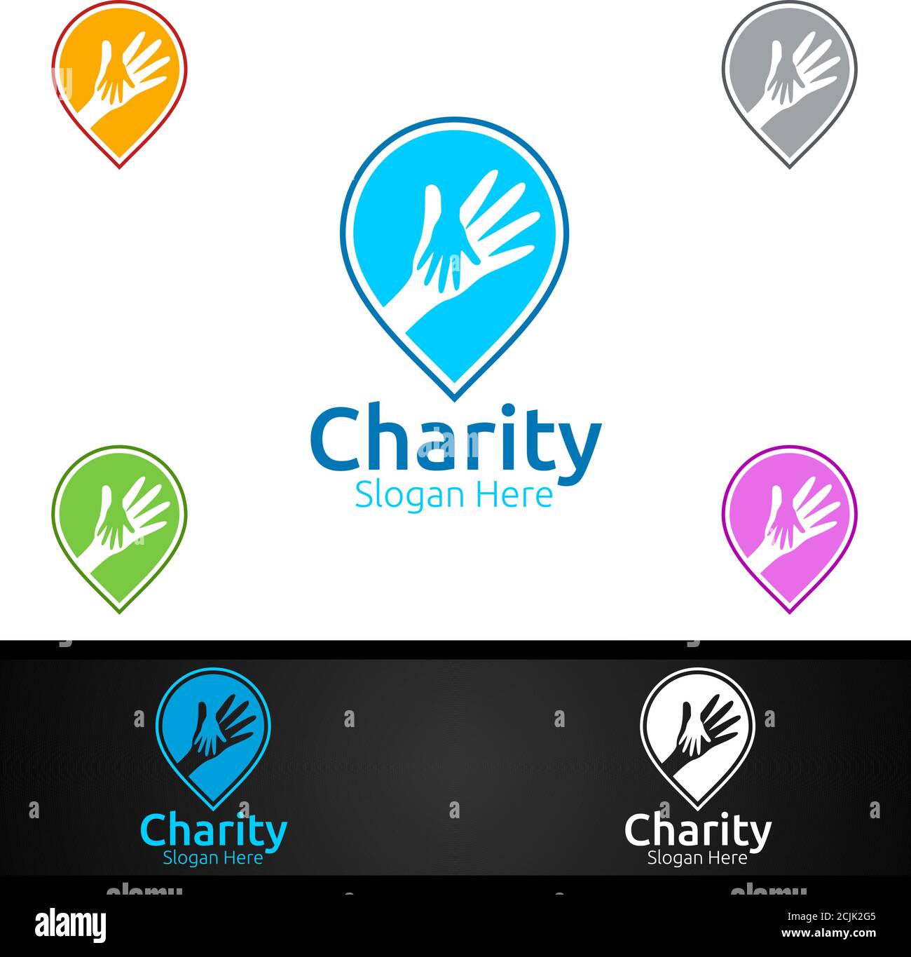 Pin Helping Hand Charity Foundation Creative Logo for Voluntary Church ...