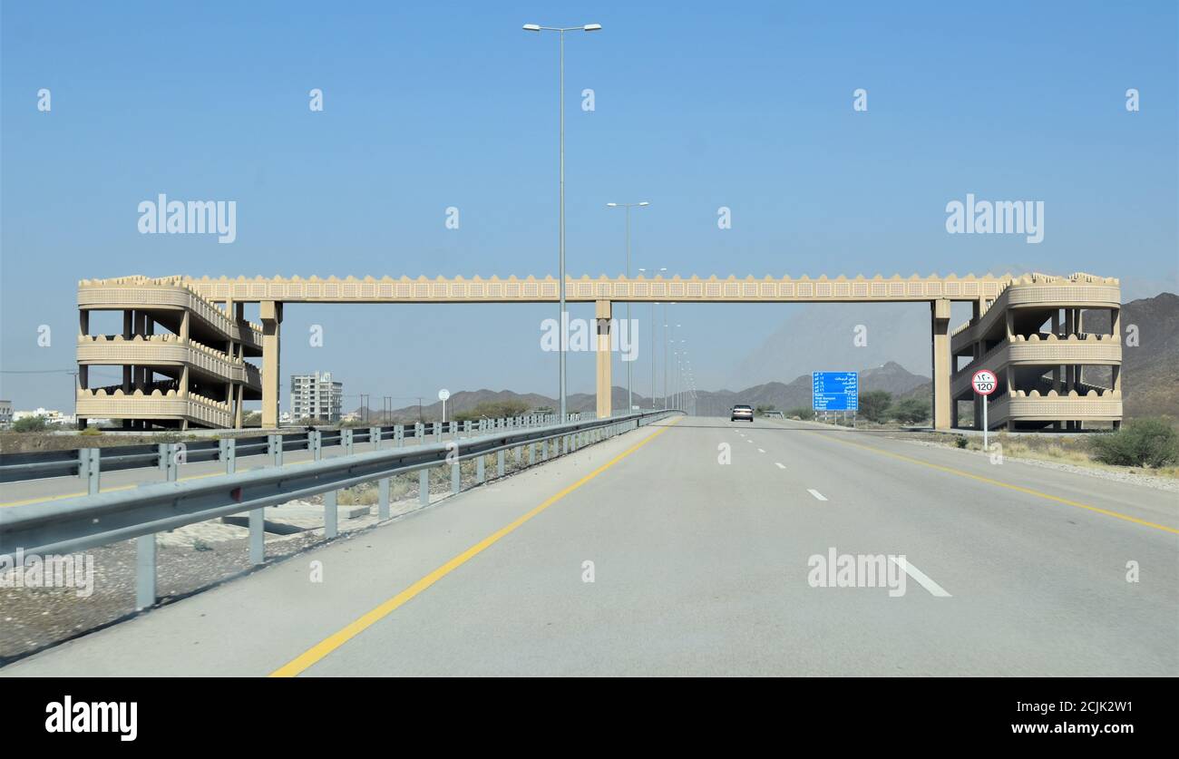 Amazing Oman highway road travel. Muscat, Oman : 16-09-2020 Stock Photo ...
