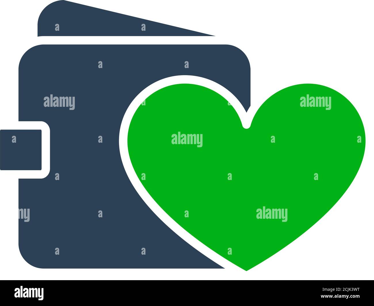 Wallet with heart colored icon. Money insurance, like, feedback symbol ...