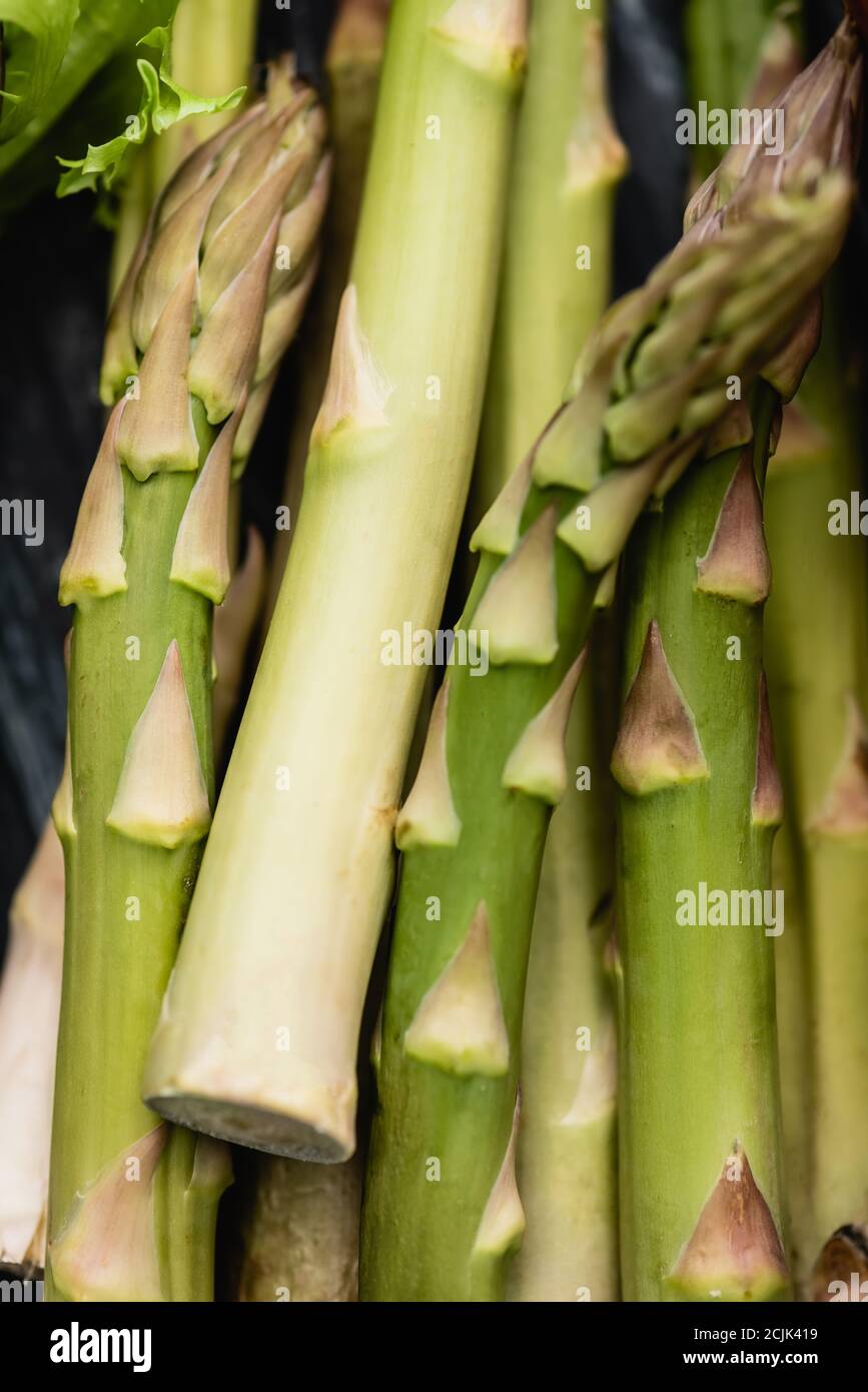 close up view of fresh green asparagus Stock Photo - Alamy