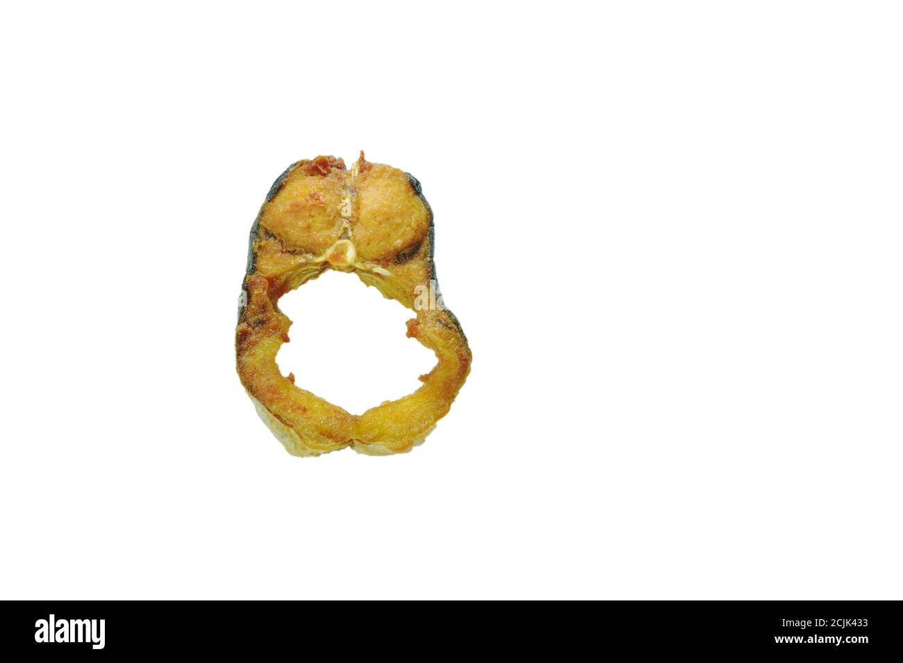 fried salty striped catfish slice on white backgroind Stock Photo - Alamy