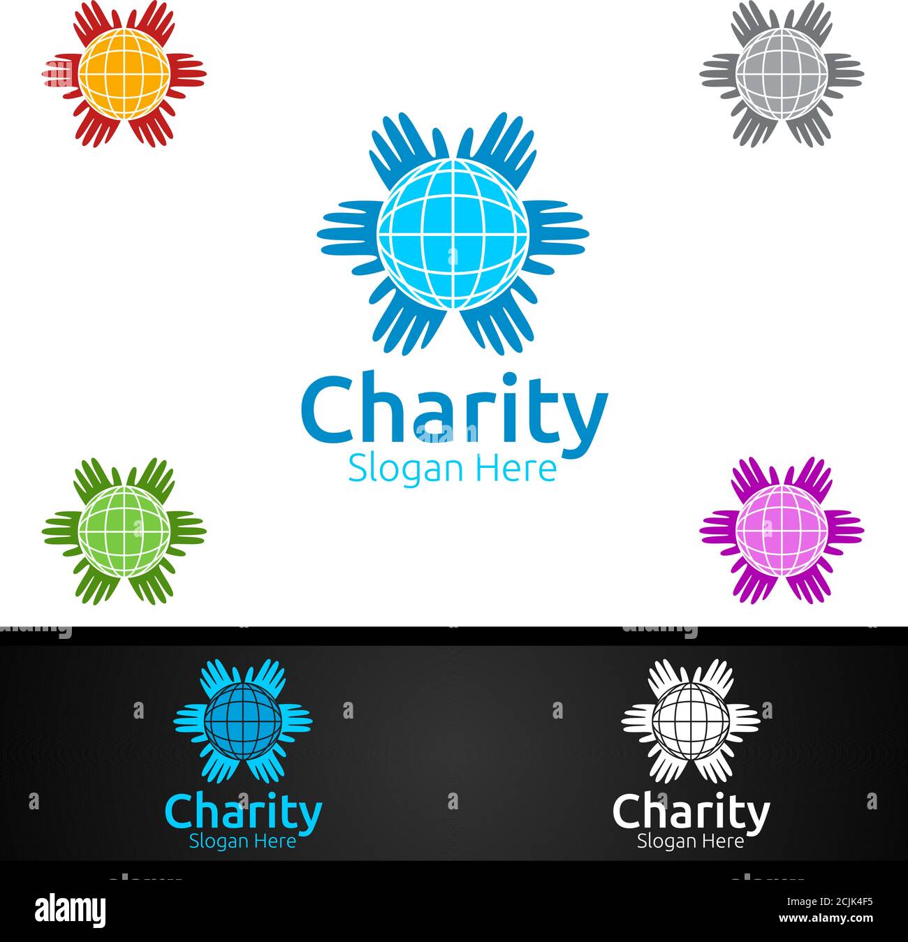 Global Helping Hand Charity Foundation Creative Logo for Voluntary ...