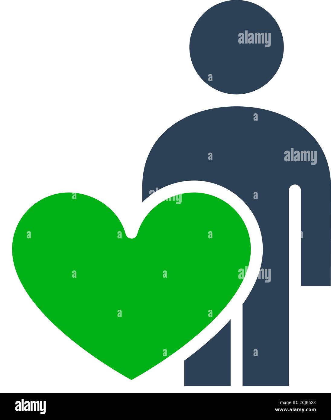 Human with big heart, self care colored icon. Like, donation, charity ...