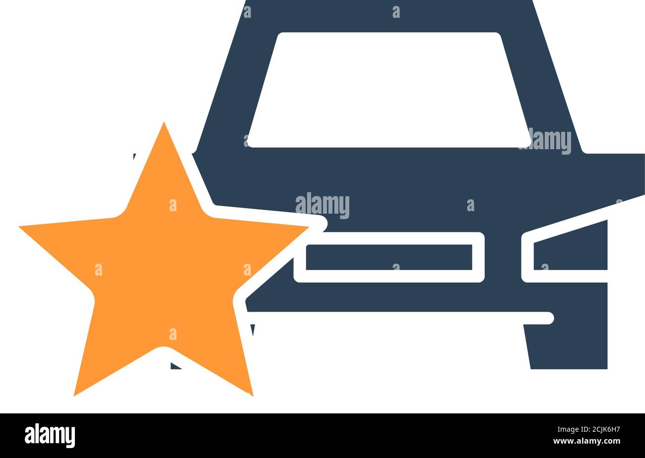 Car rating, auto with star colored icon. Transportation service review ...