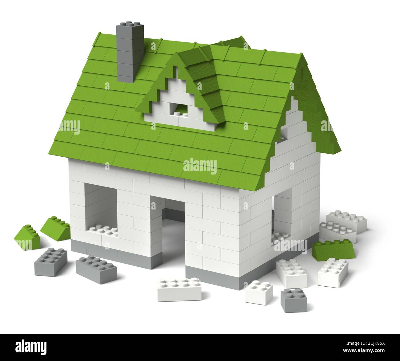 Building ecological home concept, an individual house of plastic toy ...