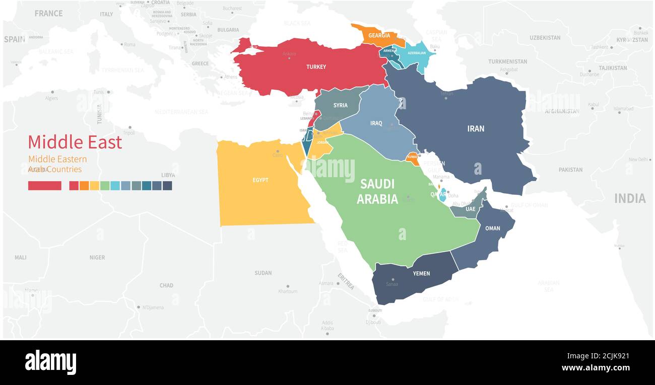 Middle East Map Vector