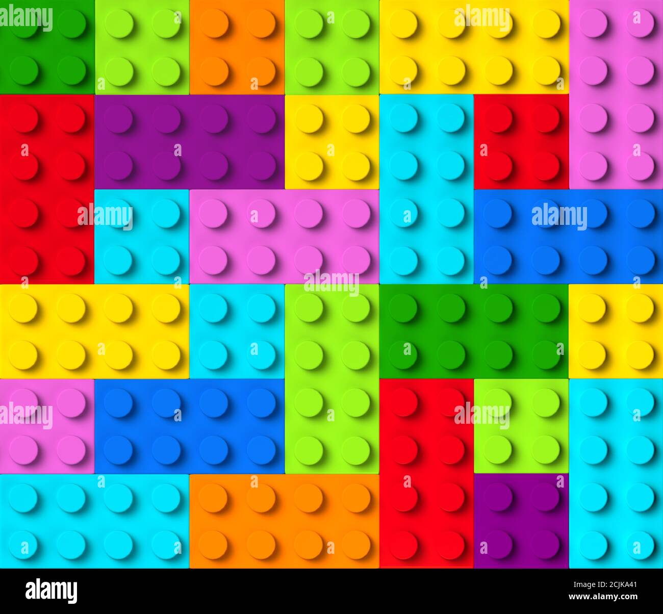 Colorful toy building block bricks creative assembly 3D top view Stock ...