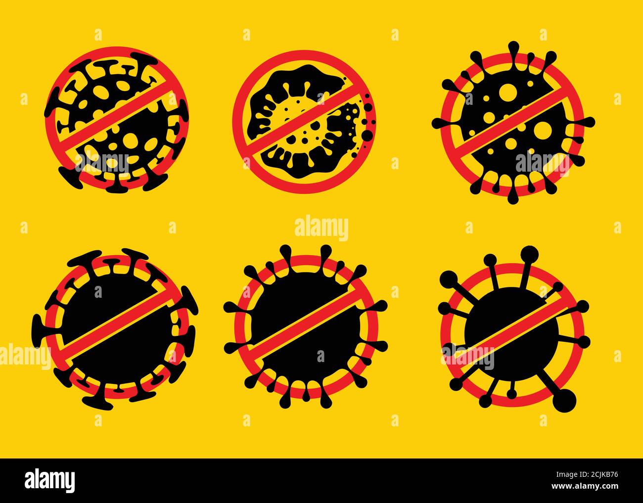 A vector illustration of Virus sign symbol in black and yellow ...