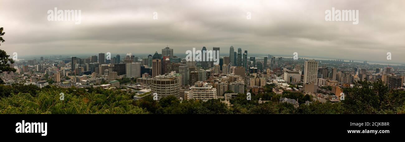 Montreal Panoramic view from Mont royal. This view was in September of ...