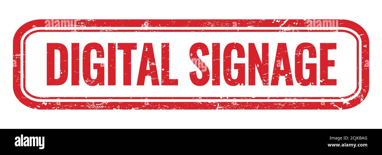 DIGITAL SIGNAGE red grungy rectangle stamp sign Stock Photo - Alamy