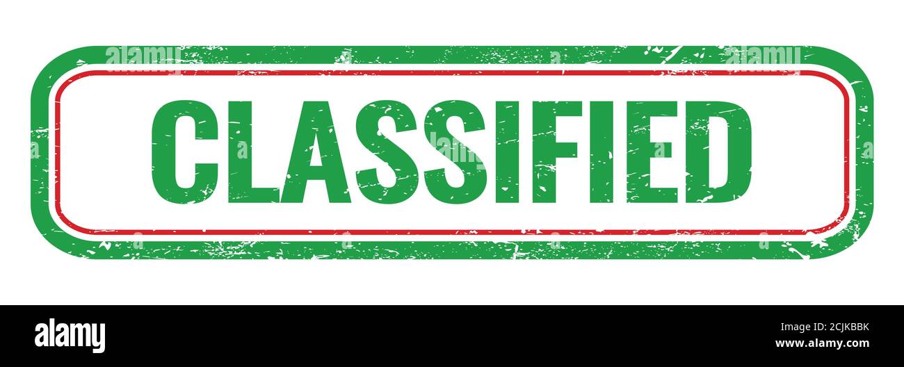 CLASSIFIED green grungy rectangle stamp sign Stock Photo - Alamy