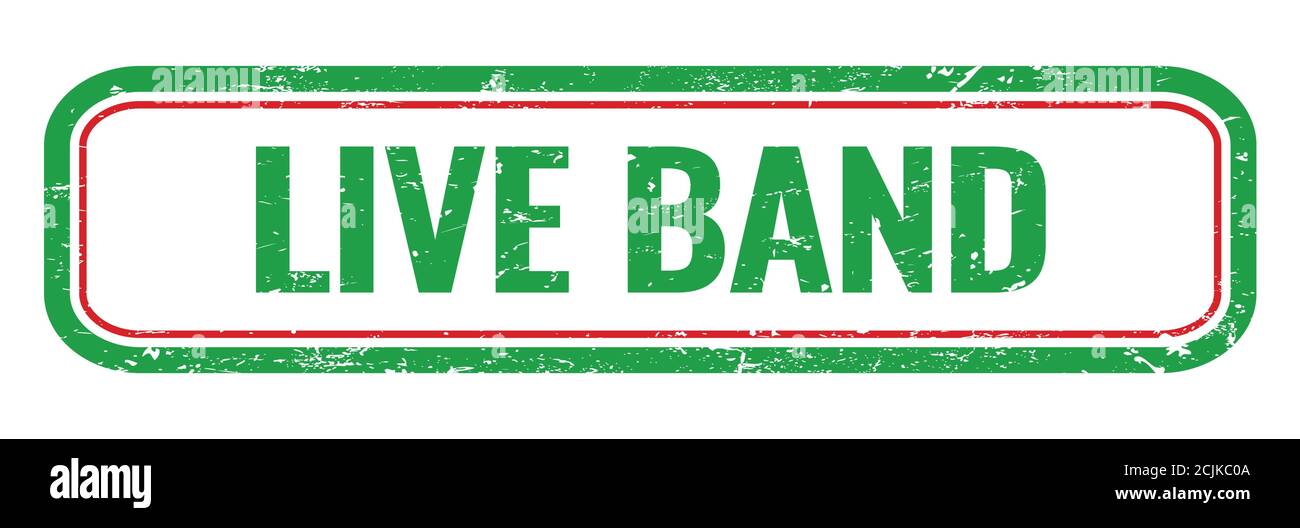 LIVE BAND green grungy rectangle stamp sign Stock Photo - Alamy