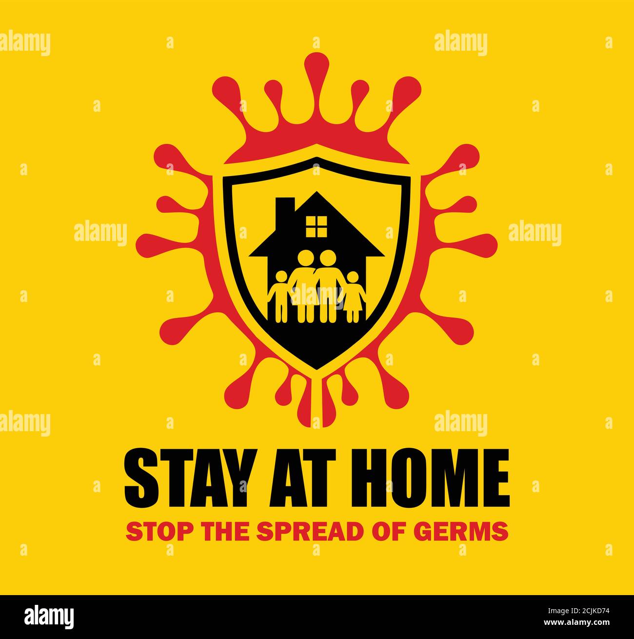 A vector illustration of Stay at home together we stop the spread of ...
