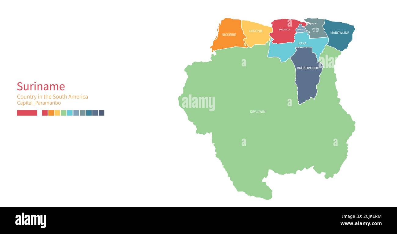 Suriname map hi-res stock photography and images - Alamy