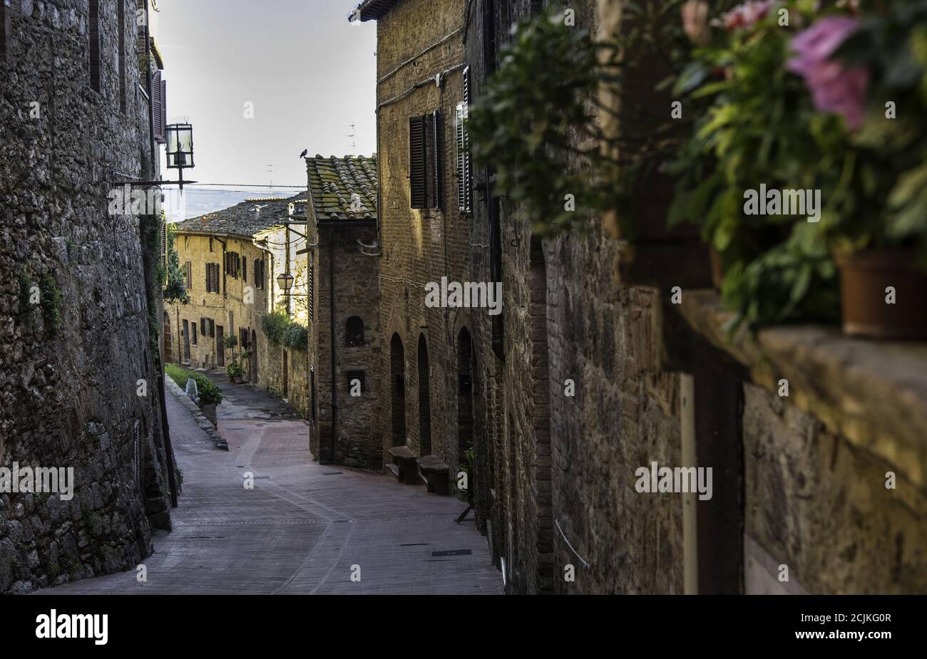 Beautiful streets with rural houses in Italy during daylight Stock ...