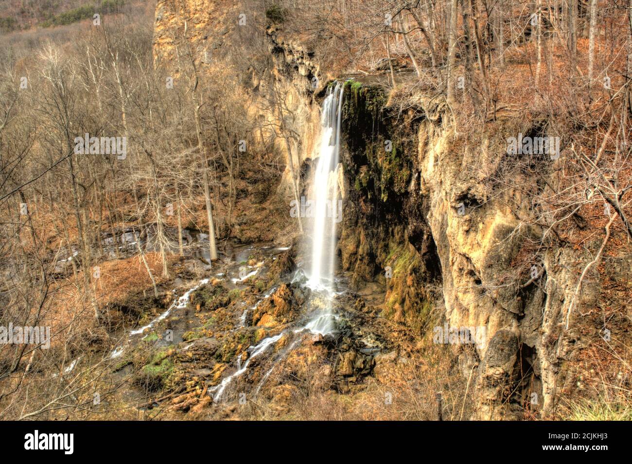 Beautiful scenery of a powerful waterfall in a park at daytime Stock ...
