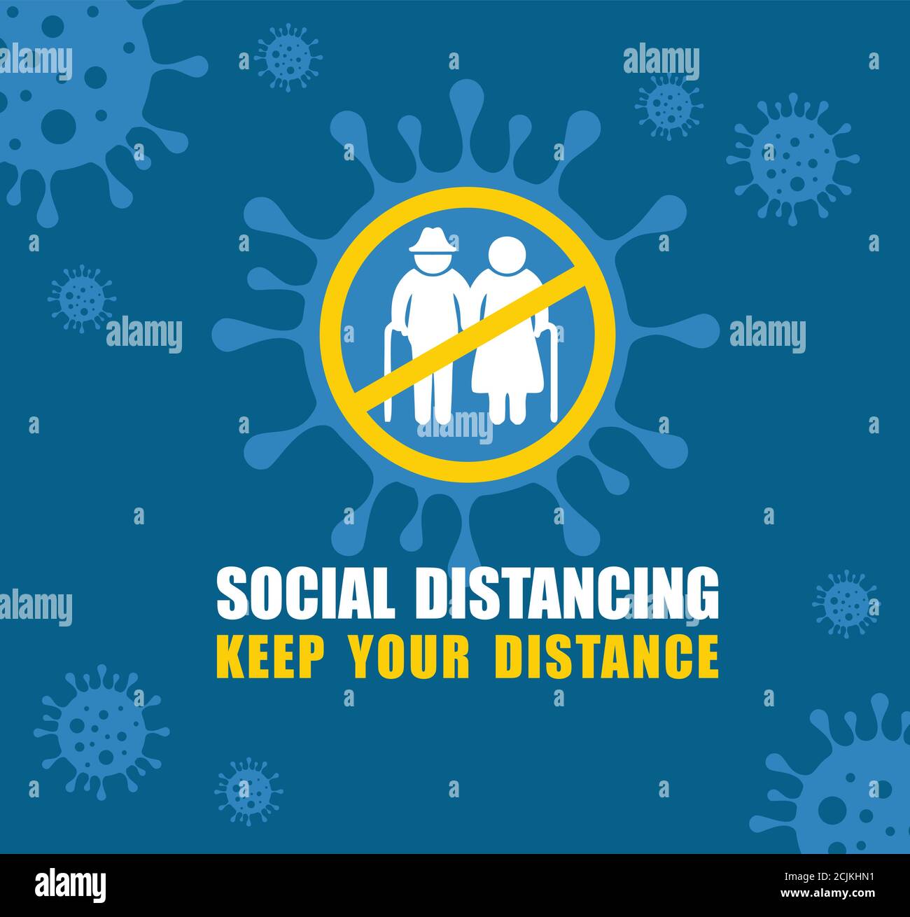 vector illustration for social distancing campaign sign Stock Vector ...