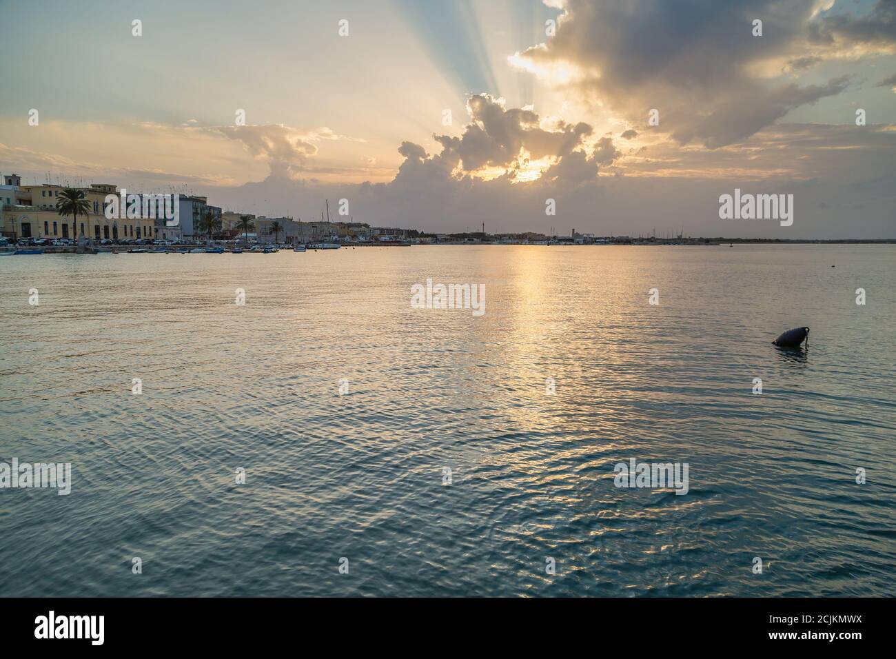 sunset on the sea of Molfetta Stock Photo - Alamy