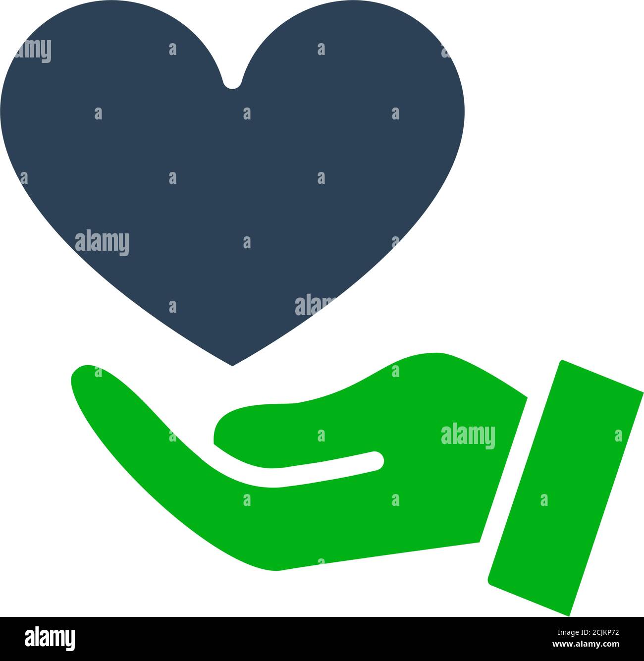 Hand with big heart, giving a love colored icon. Charity, donation ...