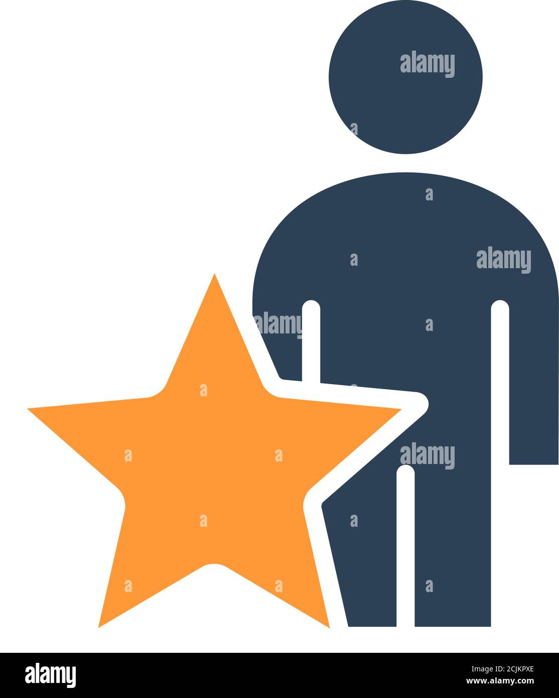 Human with big star, user review colored icon. Charity, rating, add to ...