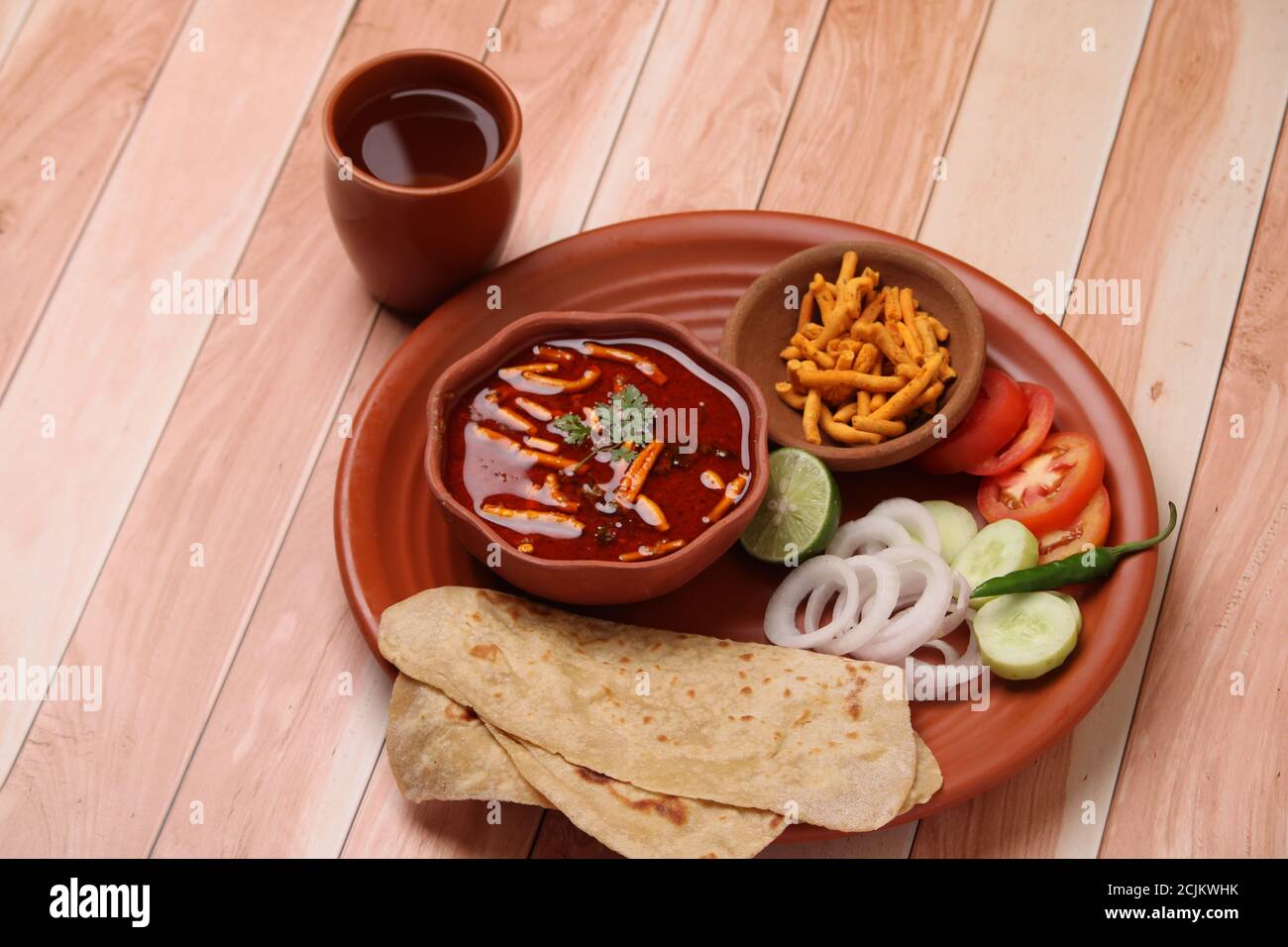 Dhaba style Sev bhaji/sabzi/curry made in tomato curry with gathiya ...