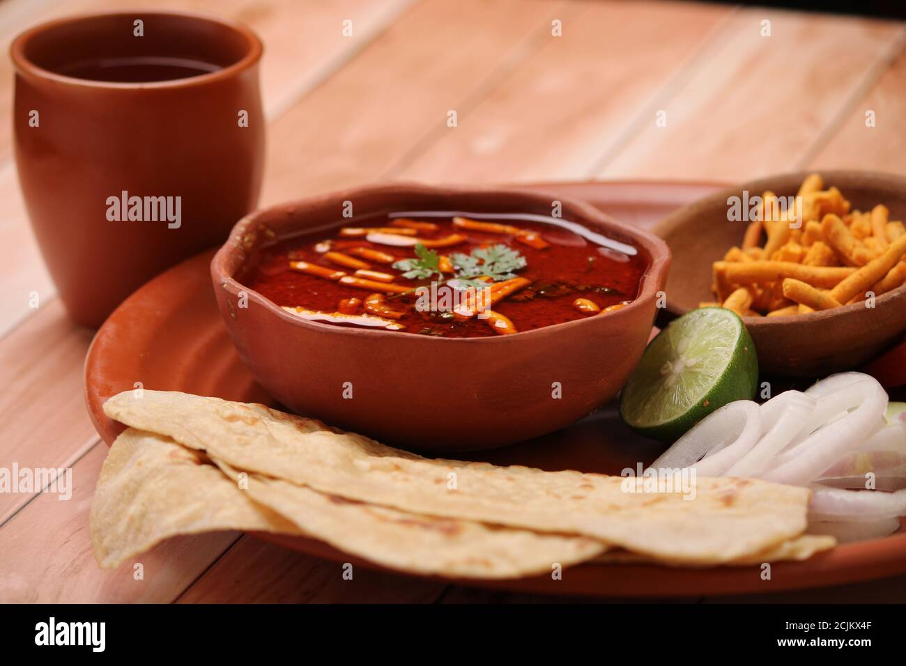 Dhaba style Sev bhaji/sabzi/curry made in tomato curry with gathiya ...