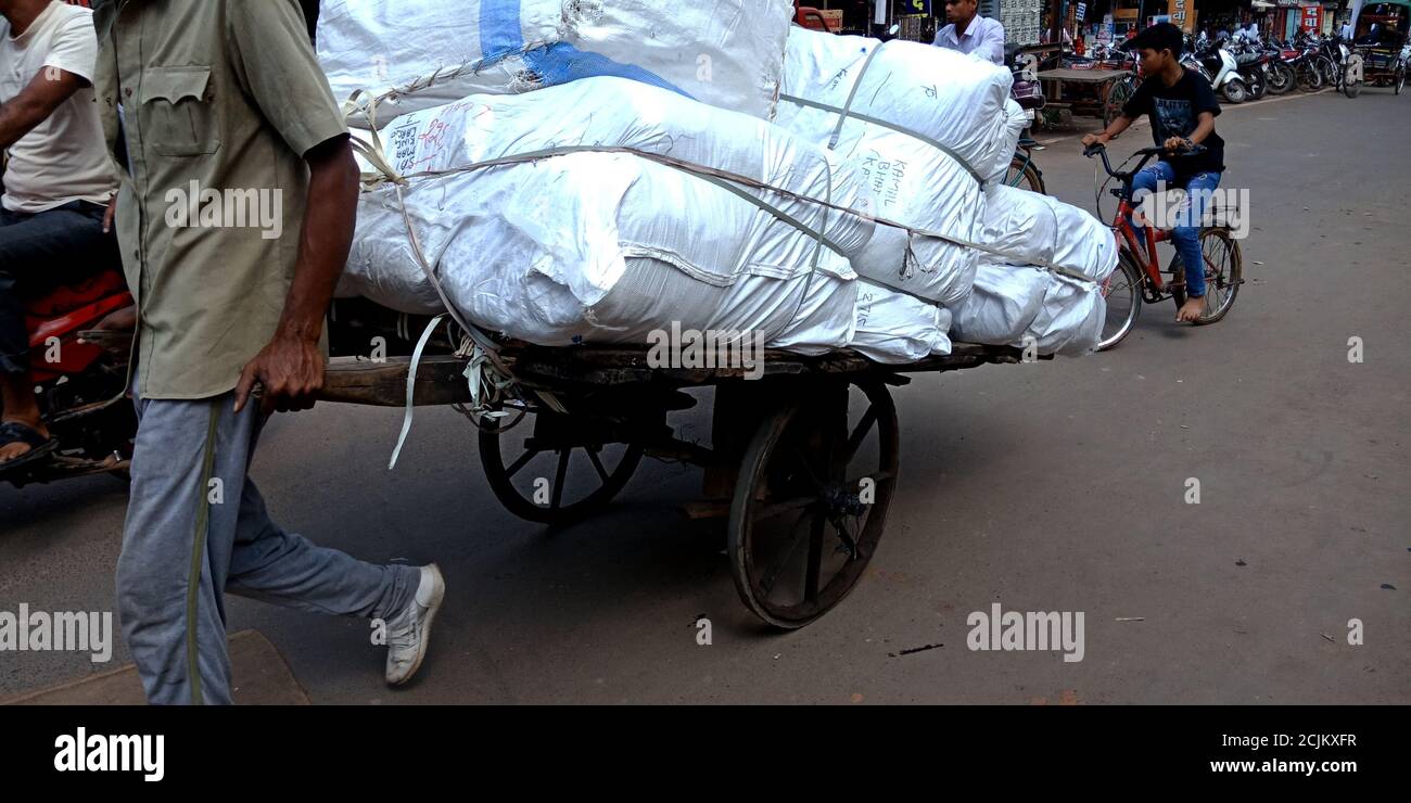 DISTRICT KATNI, INDIA - OCTOBER 05, 2019: An indian transportation ...
