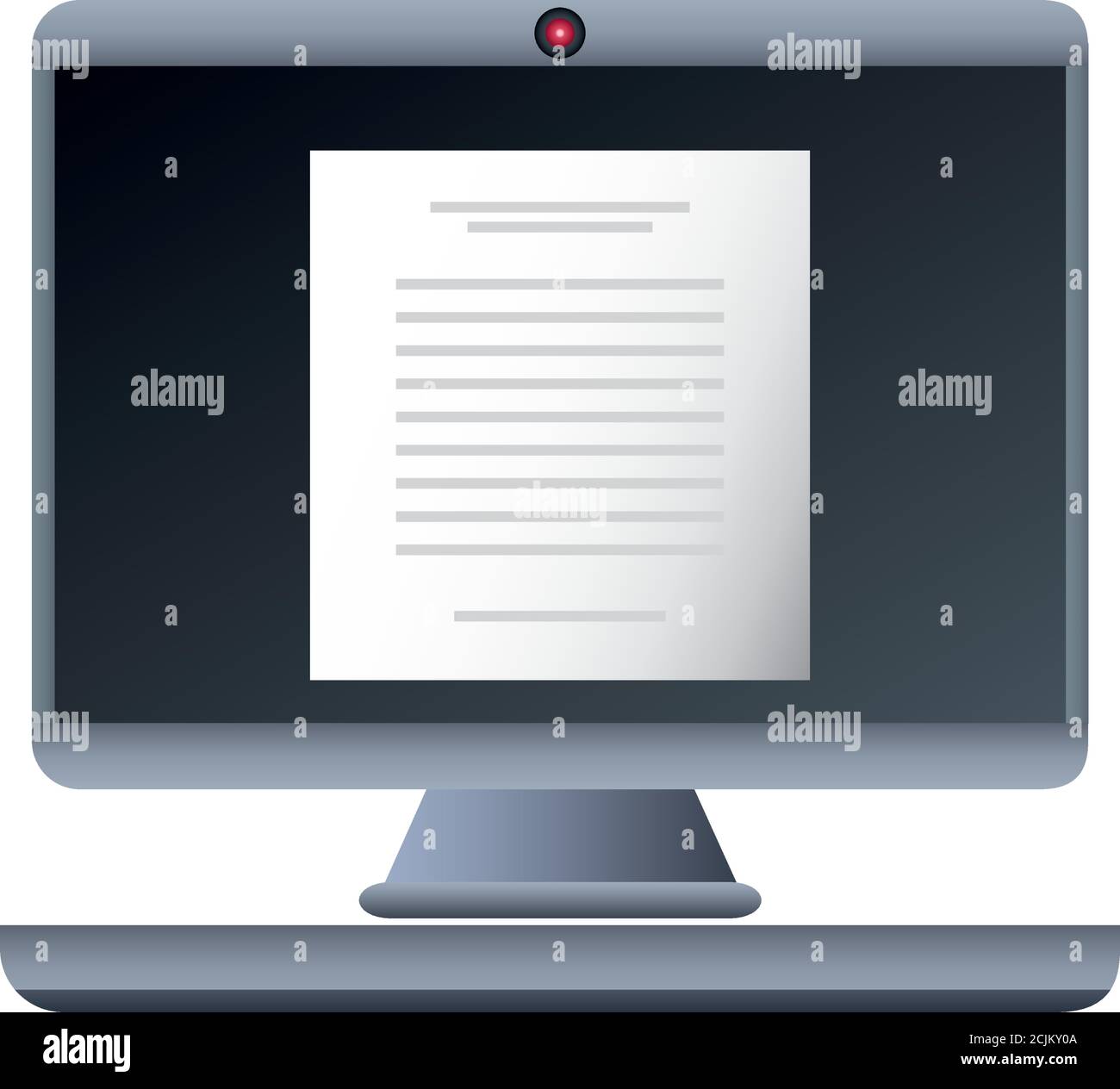 desktop computer with search symbol on white background vector ...