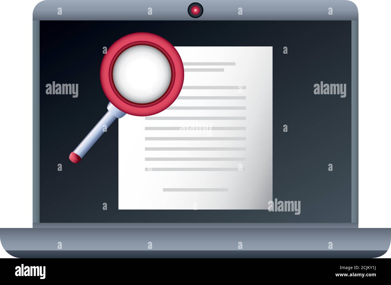 laptop with search symbol on white background vector illustration ...