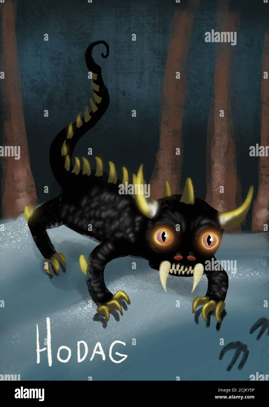 THE HODAG Illustration of a Cryptid monster Stock Photo - Alamy
