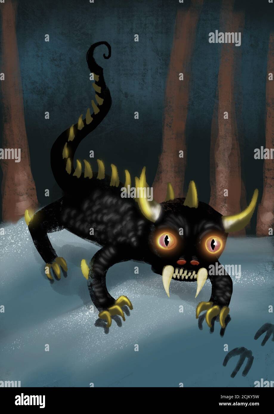 THE HODAG Illustration of a Cryptid monster Stock Photo - Alamy
