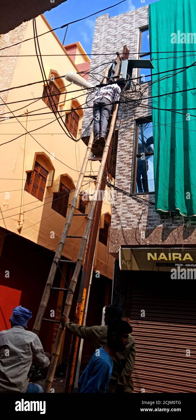 DISTRICT KATNI, INDIA - OCTOBER 06, 2019: Indian electricity board ...