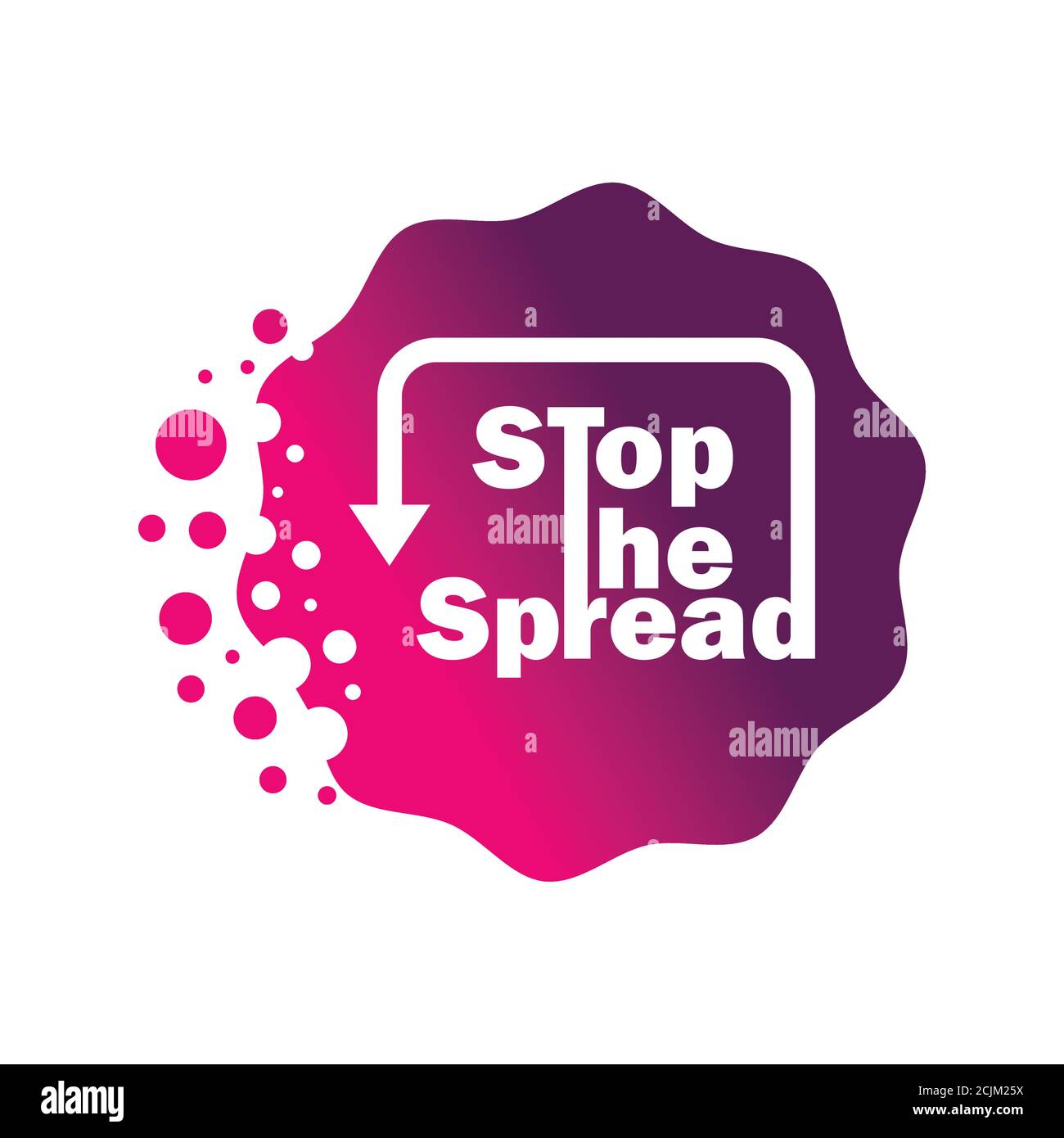 A sign for stop the spread of germs to prevent from bacteria and virus ...