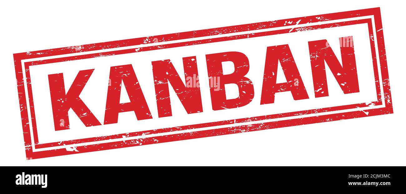 KANBAN red grungy rectangle stamp sign Stock Photo - Alamy