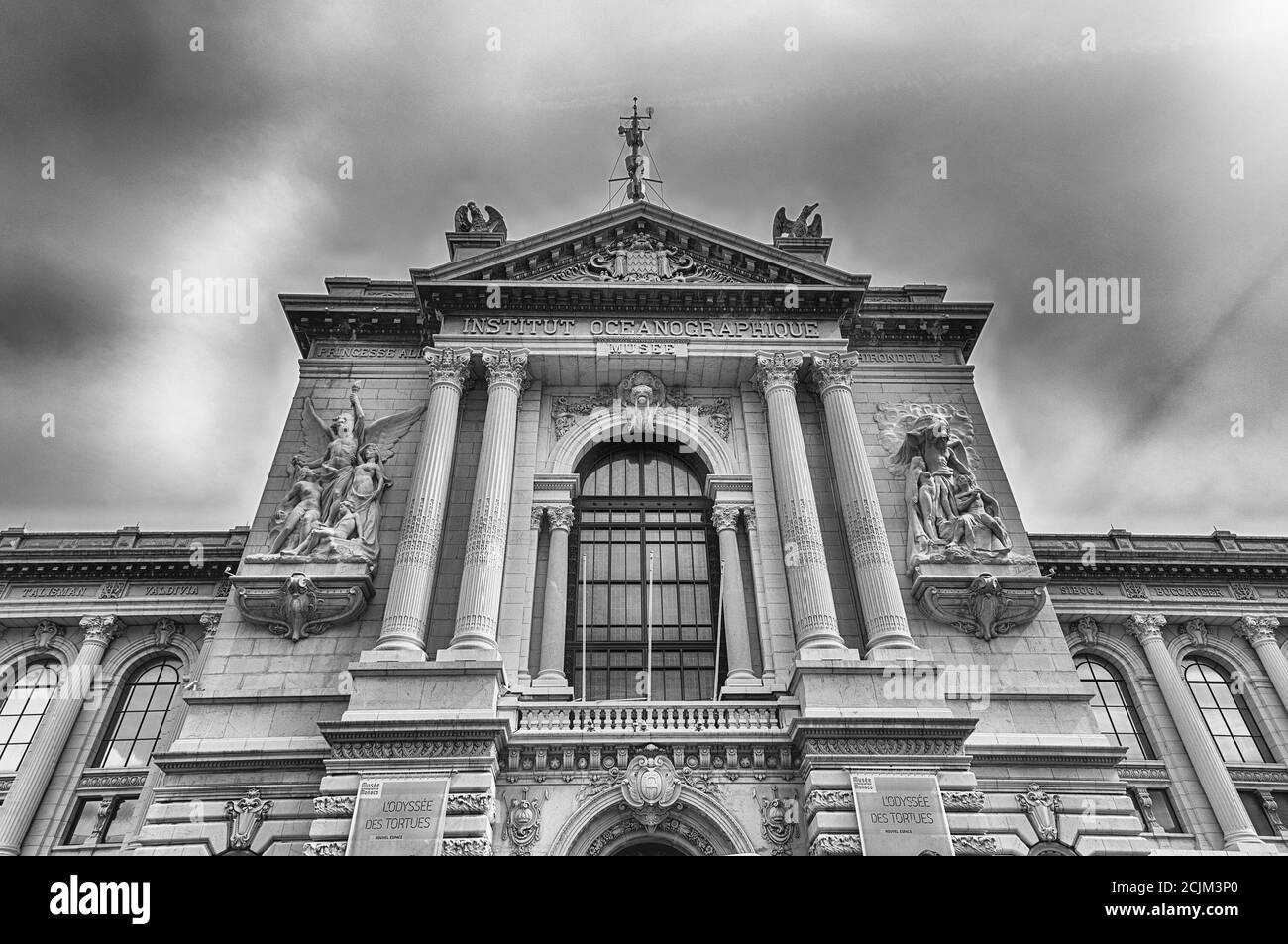 Facade of the Oceanographic Museum of Monaco, iconic landmark in Monaco ...