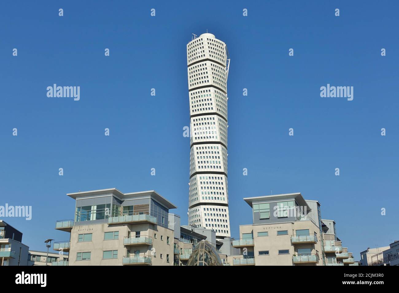 MALMO, SWEDEN -16 AUG 2020- View of the Turning Torso skyscraper, a ...