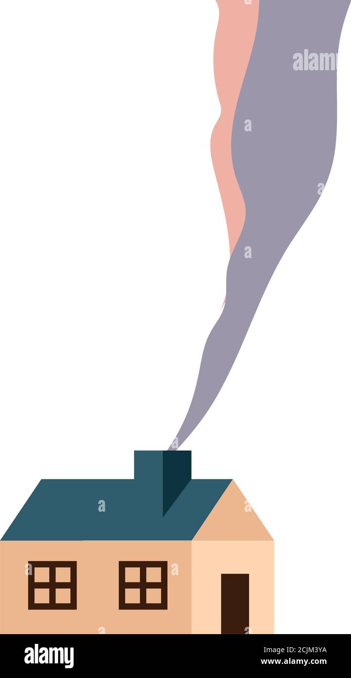 House with smoke design, Home real estate building residential ...