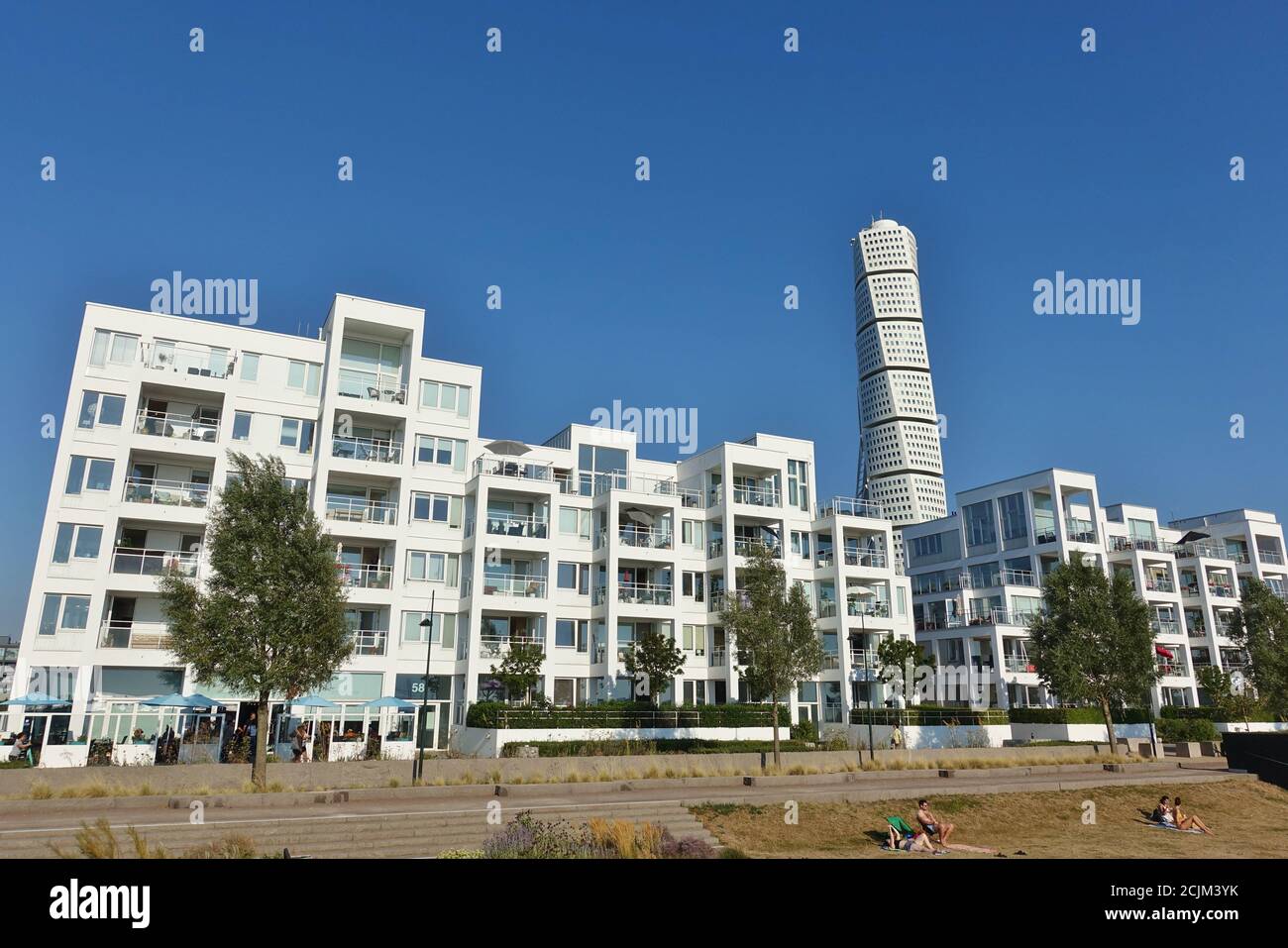 MALMO, SWEDEN -16 AUG 2020- View of the Turning Torso skyscraper, a ...