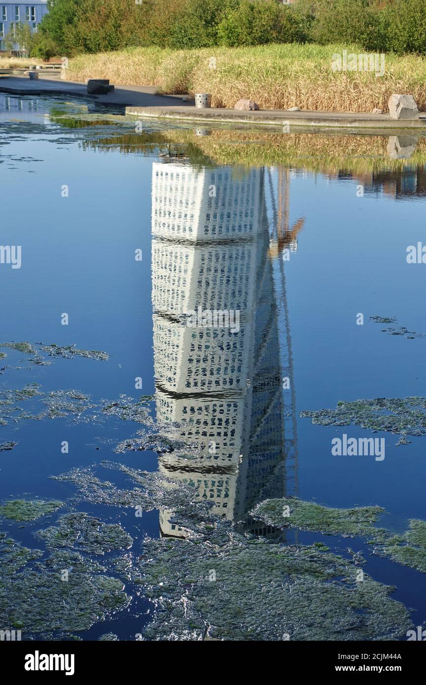 MALMO, SWEDEN -16 AUG 2020- View of the Turning Torso skyscraper, a ...