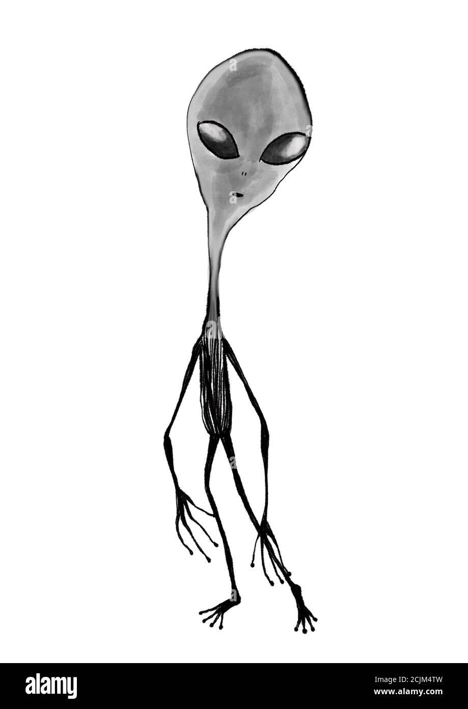 Illustration of a Supernatural Alien sighting creature Stock Photo - Alamy