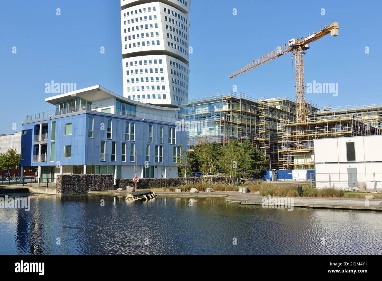 MALMO, SWEDEN -16 AUG 2020- View of the Turning Torso skyscraper, a ...
