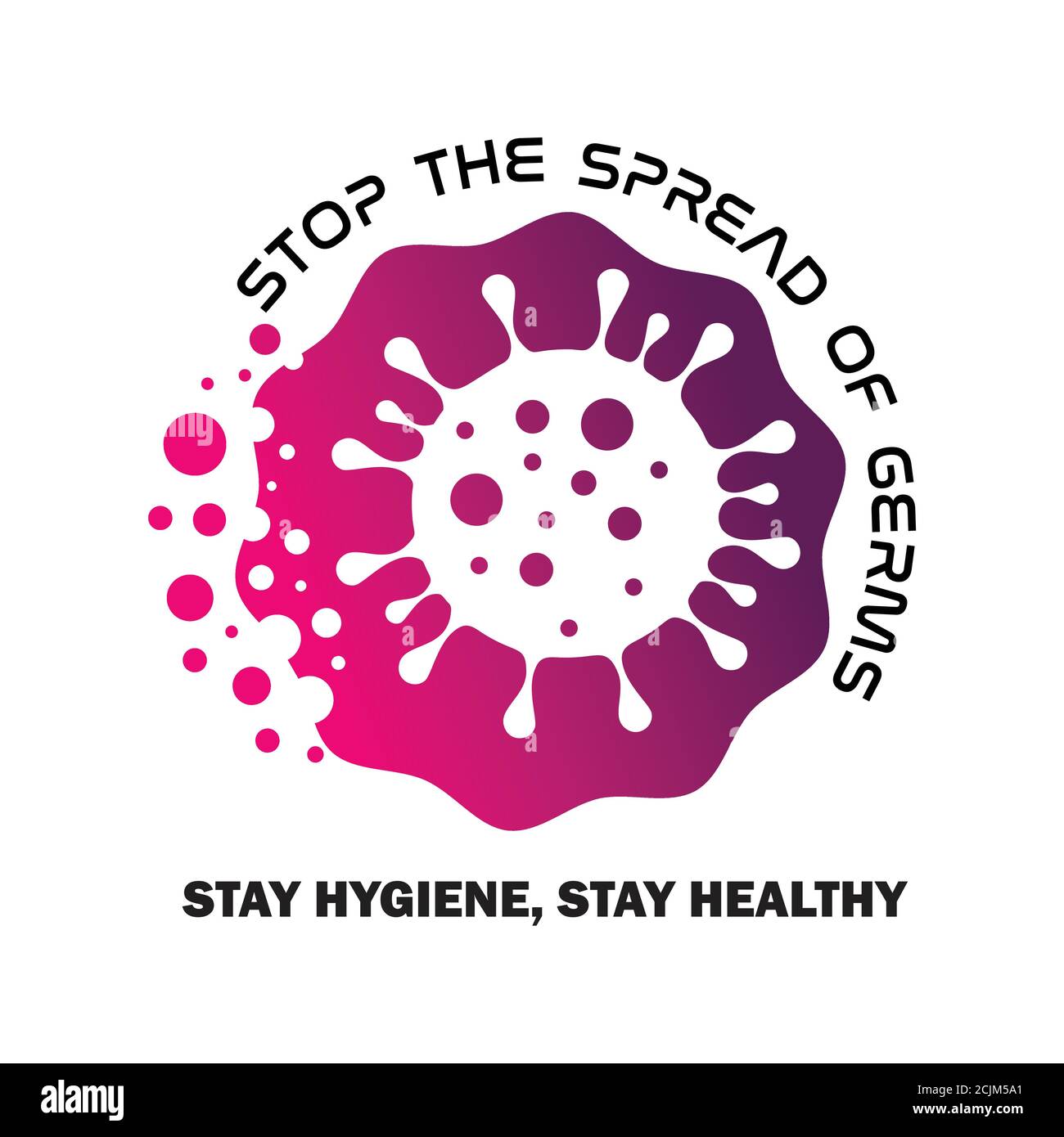 A sign for the spread of germ in magical color option vector format ...