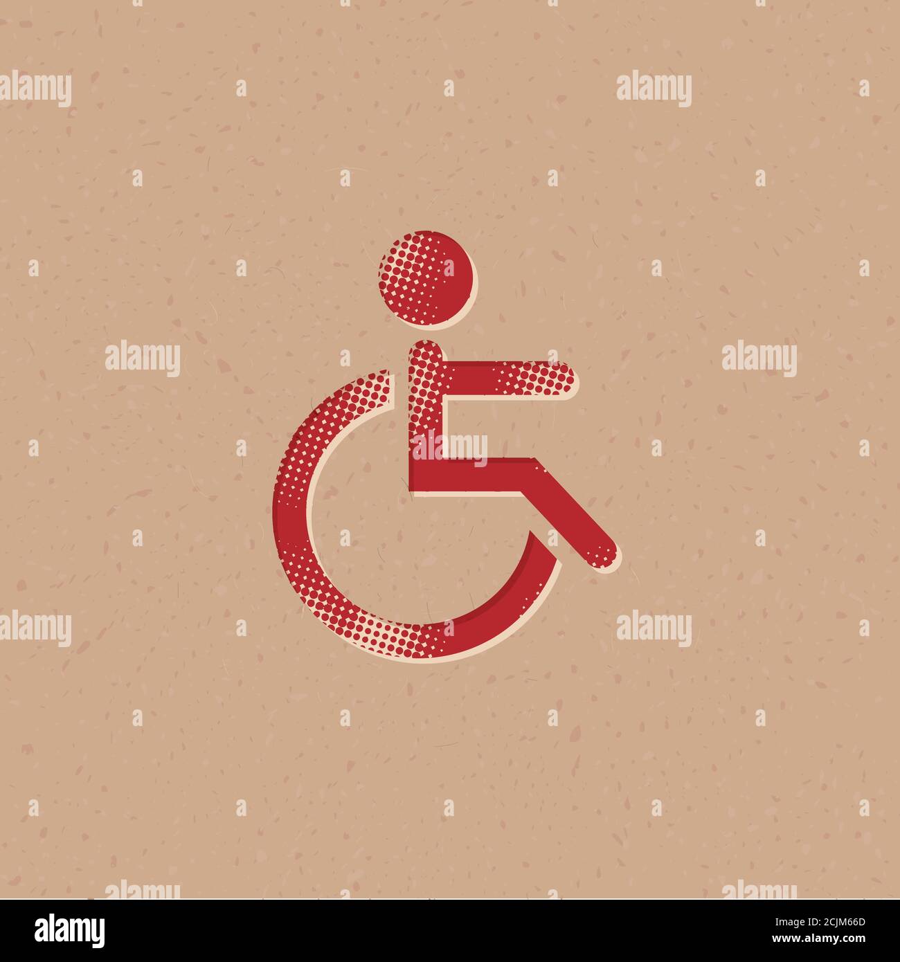 Disabled access icon in halftone style. Grunge background vector ...