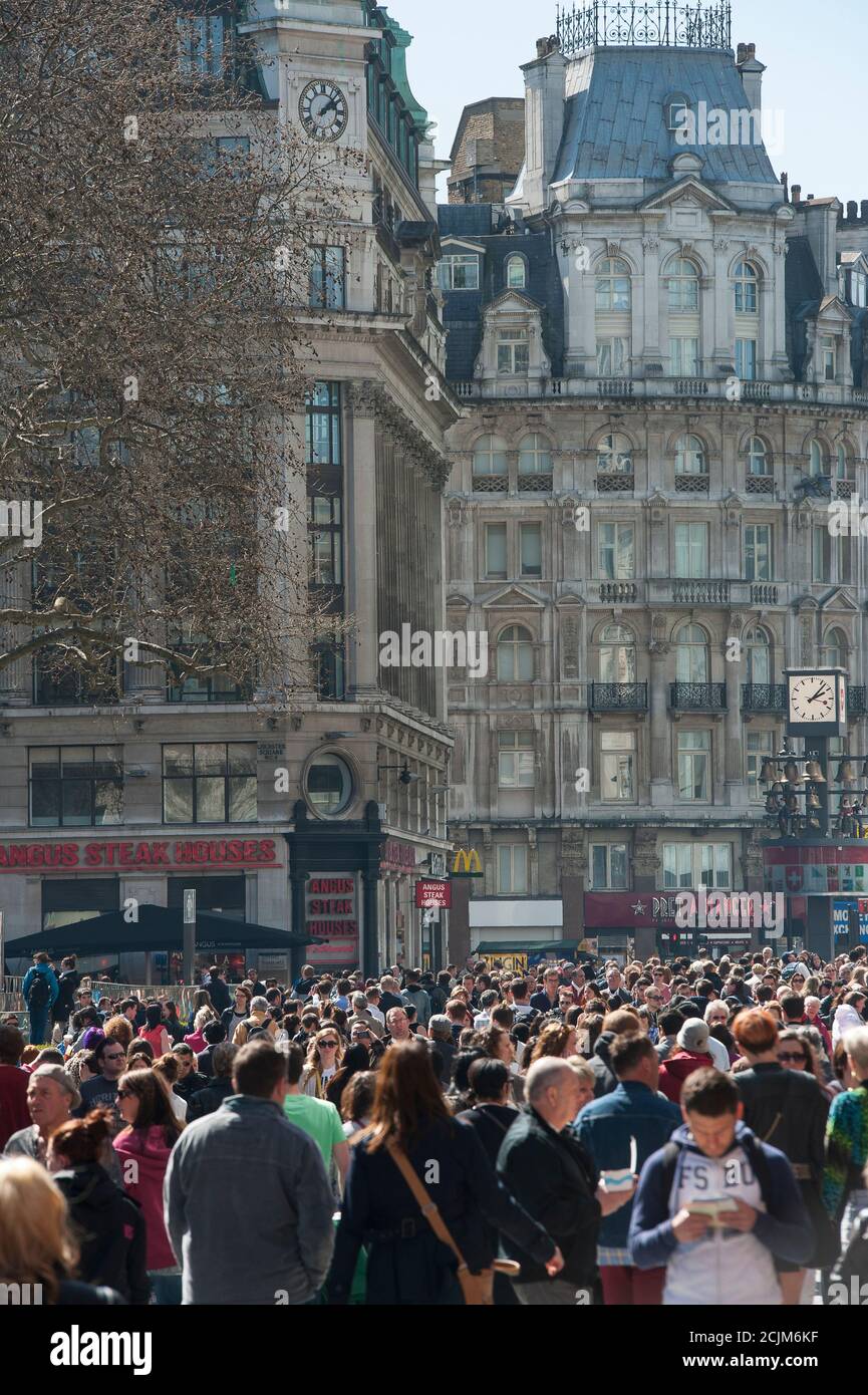 A crowded Leicester Square in London, England Stock Photo - Alamy