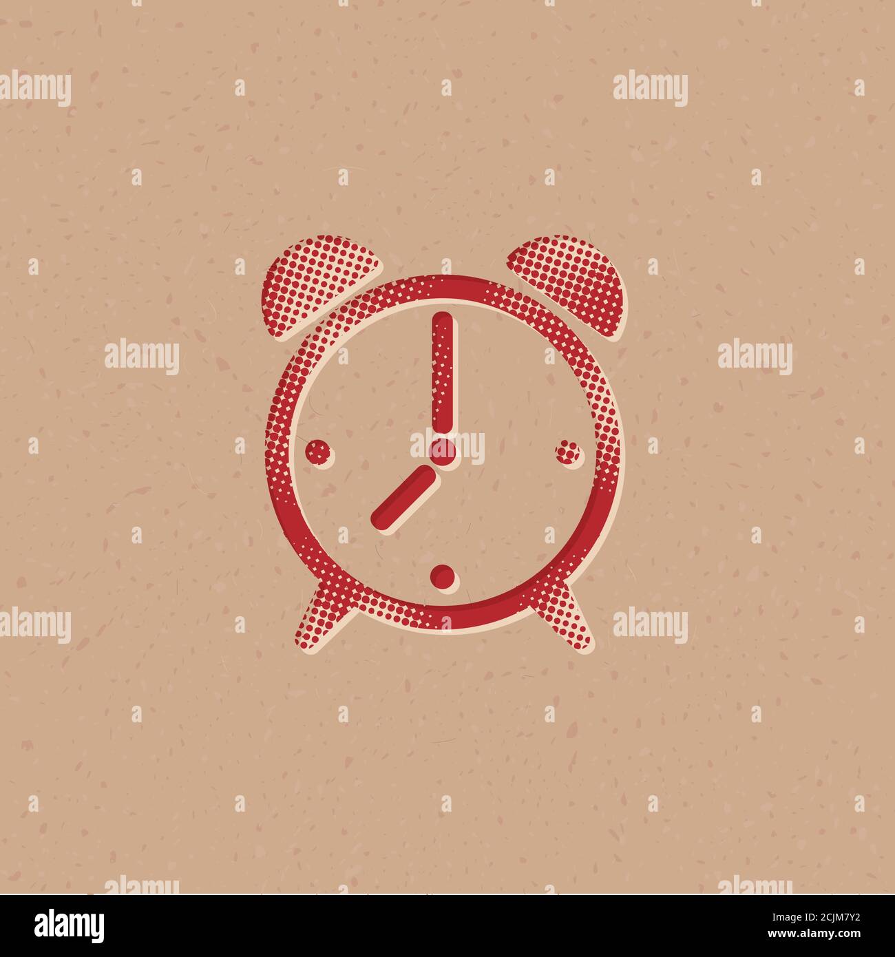 Clock icon in halftone style. Grunge background vector illustration ...