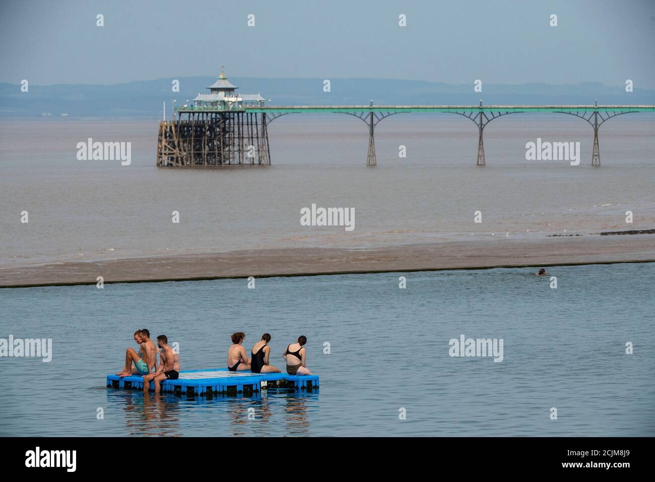Clevedon beach swimming hi-res stock photography and images - Alamy