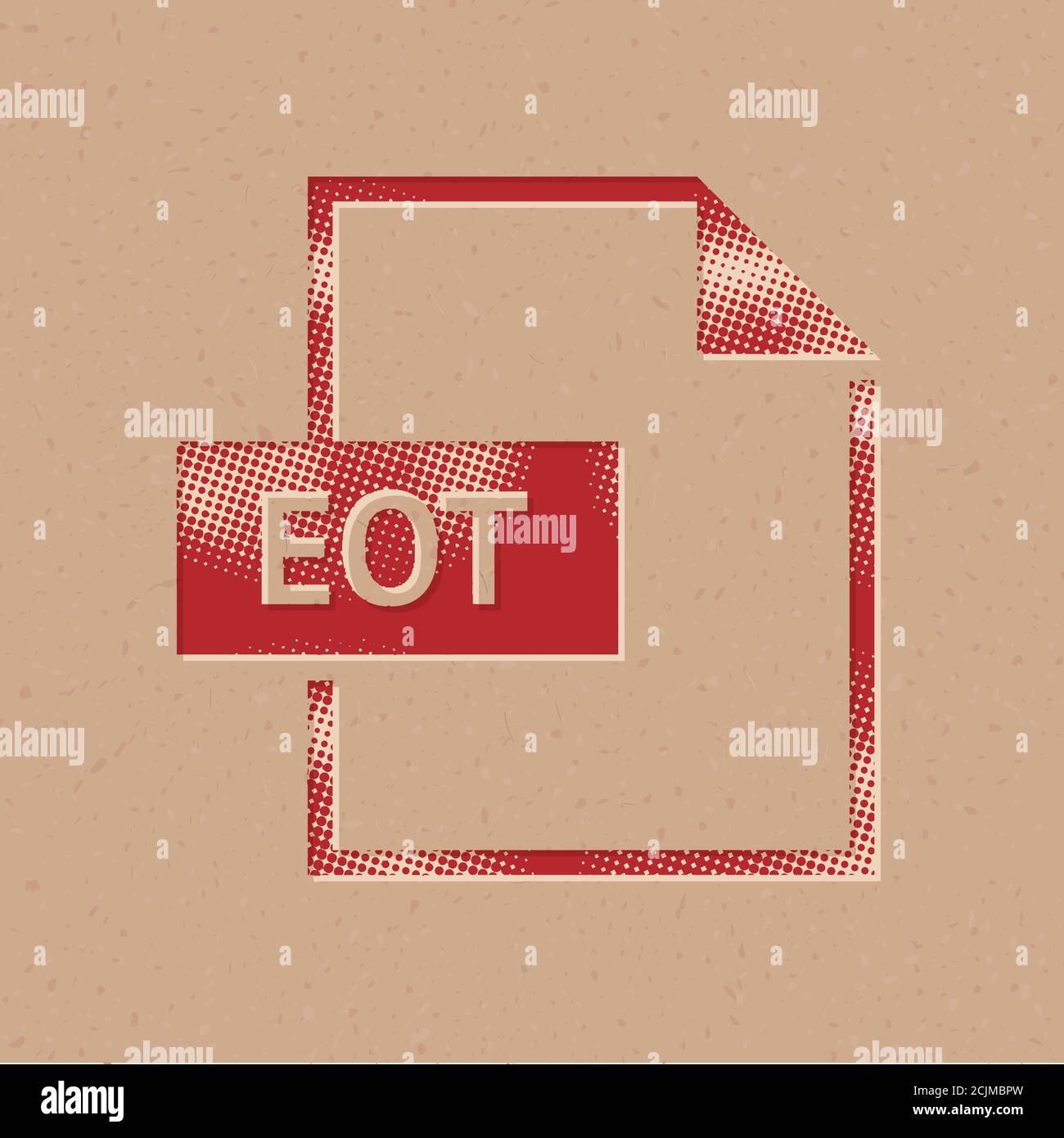 File format icon in halftone style. Grunge background vector ...