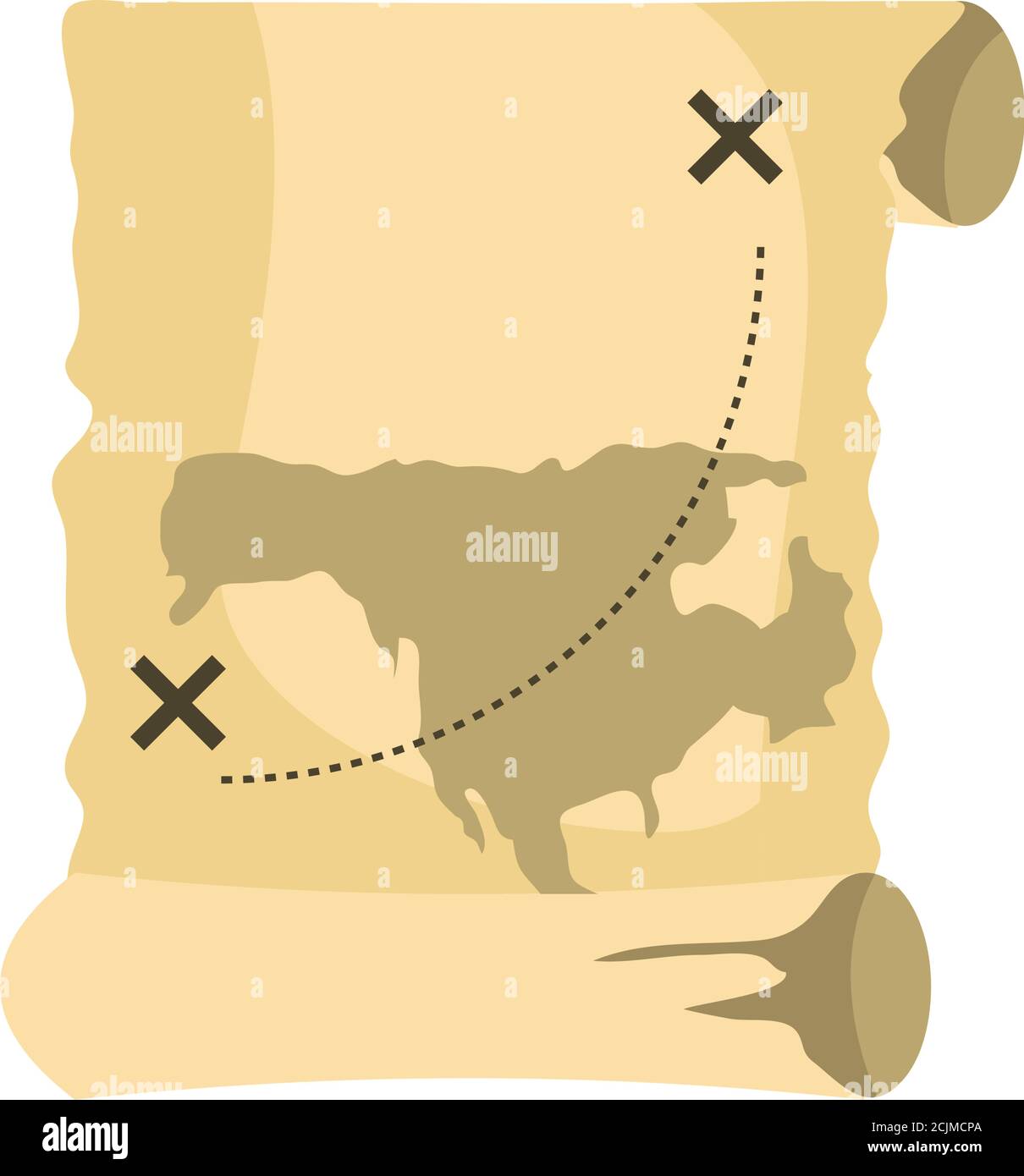 treasure map in paper on white background vector illustration design ...