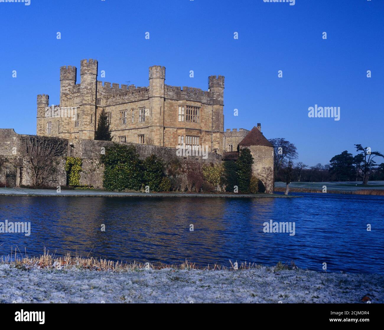 Winter scene, Leeds Castle, Kent, England, UK Stock Photo - Alamy