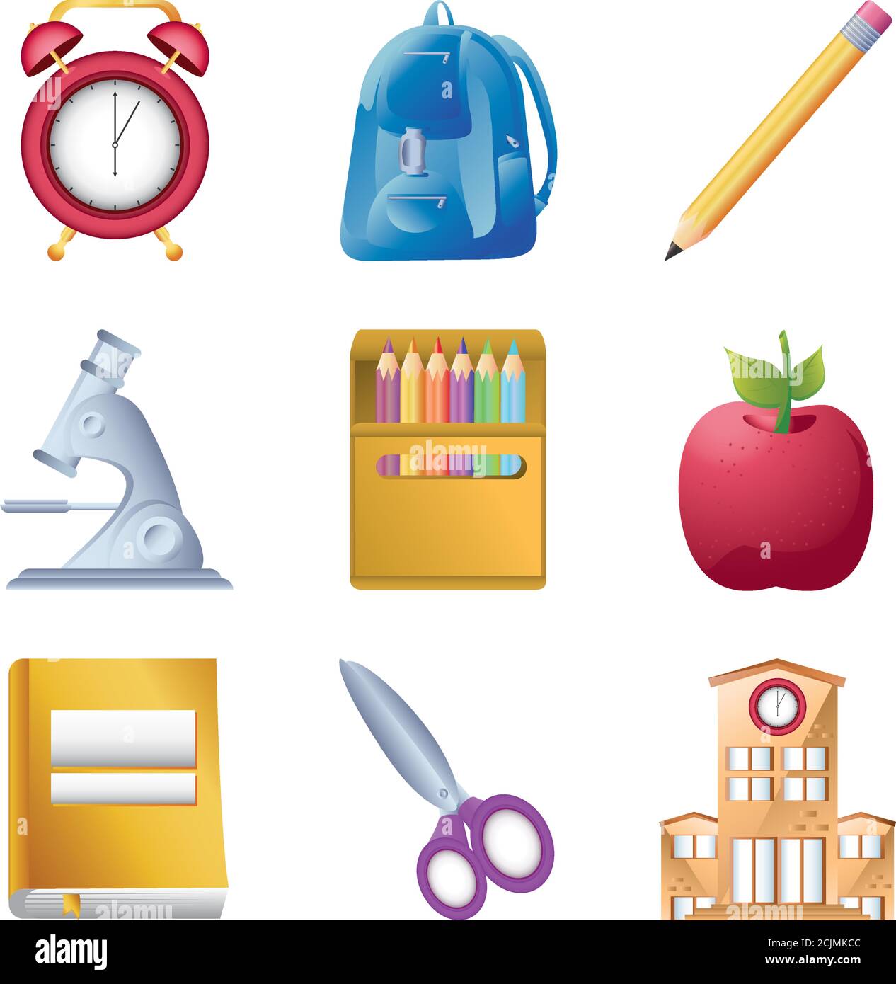 set of icons school on white background vector illustration design ...